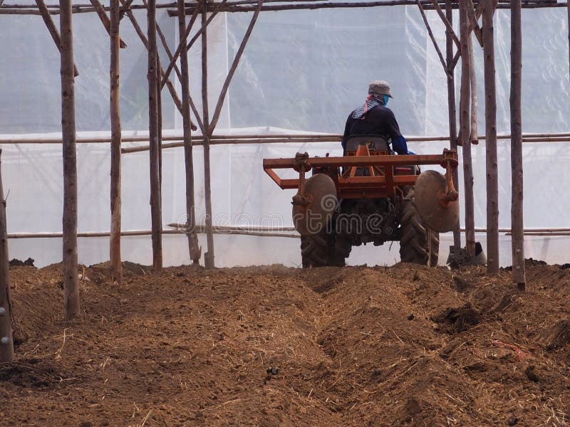 Tilling for Prepare Soil Cultivation. Stock Image - Image of field ...