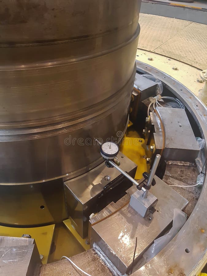 Tilt Checking of Turbine Shaft by Measuring Instruments Stock Image ...