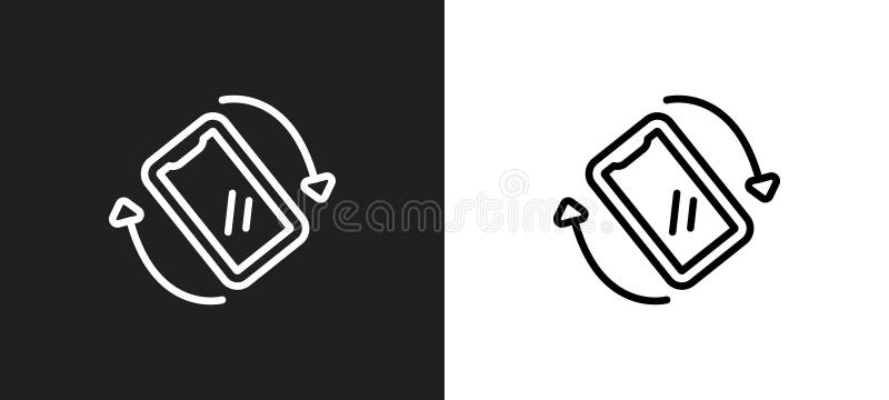 Tilt Outline Icon in White and Black Colors. Tilt Flat Vector Icon from ...