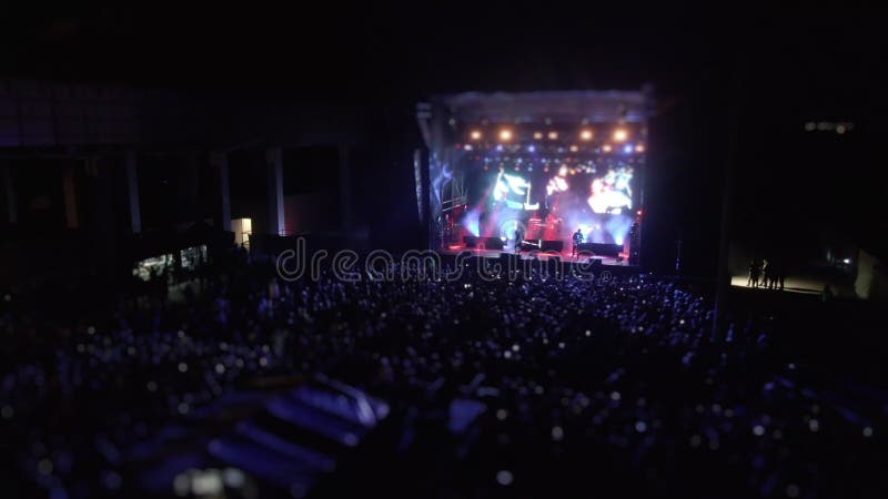 Crowd on Night Celebration Concert Stock Video - Video of party, music ...