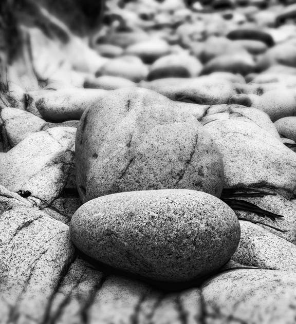 Tilt Shift Effect Image with Shallow Depth of Field Textured Rocks on ...