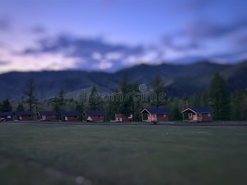 A Tilt Shift Image of Multiple Cottage House Stock Photo - Image of ...