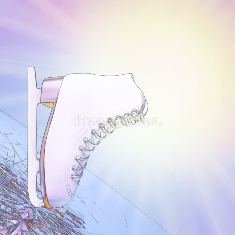 Tilted Blue Version, Ice Skates with Reflection Stock Image - Image of ...