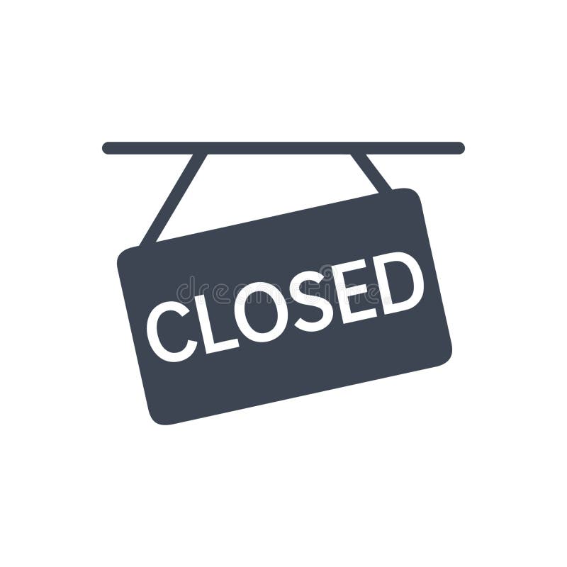 Tilted Closed Sign Icon stock vector. Illustration of tilted - 361911521