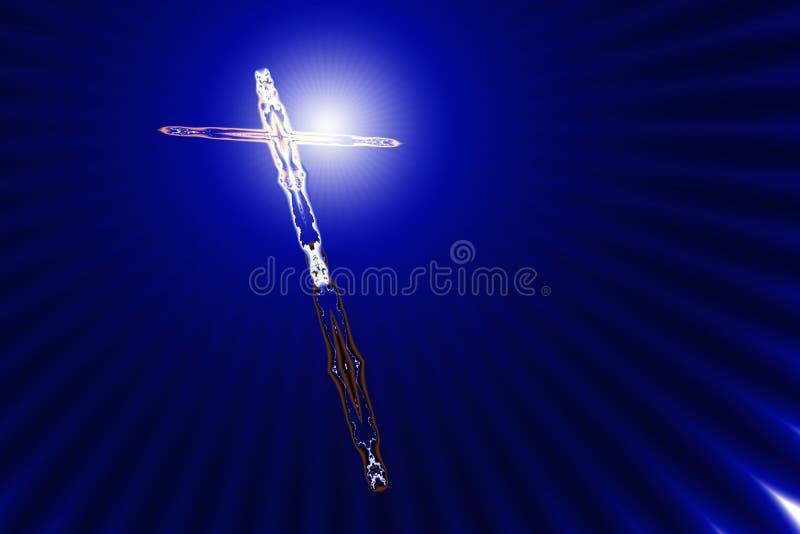 Tilted Cross In Divine Light Stock Illustration - Illustration of light ...