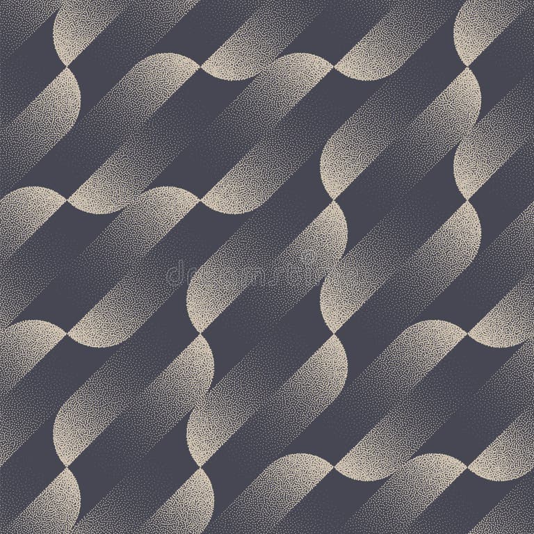 Tilted Divided Rounded Shapes Seamless Pattern Trend Dot Work Vector ...