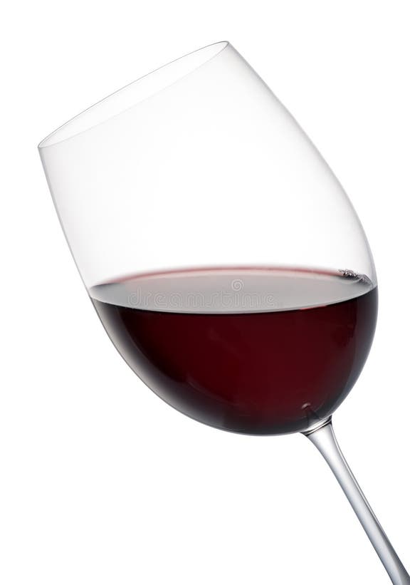 Tilted Elegant Glass of Red Wine Stock Photo - Image of beverage ...
