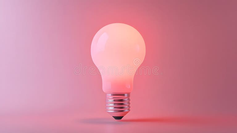Tilted Glowing Light Bulb Against Orange and Blue Gradient Backdrop Ai ...