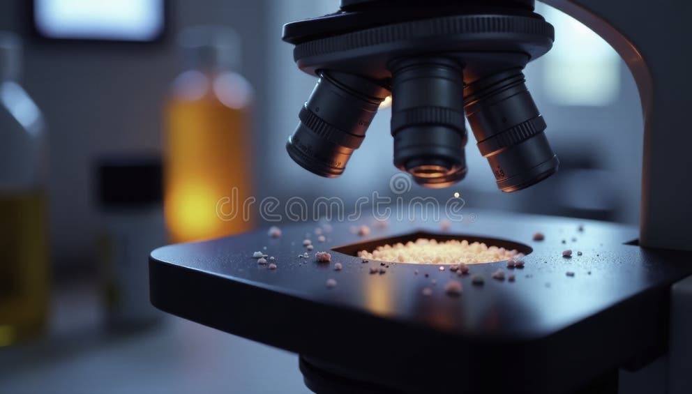 Tilted Lens in Microscope Shows Microscopic Life, Scientific ...