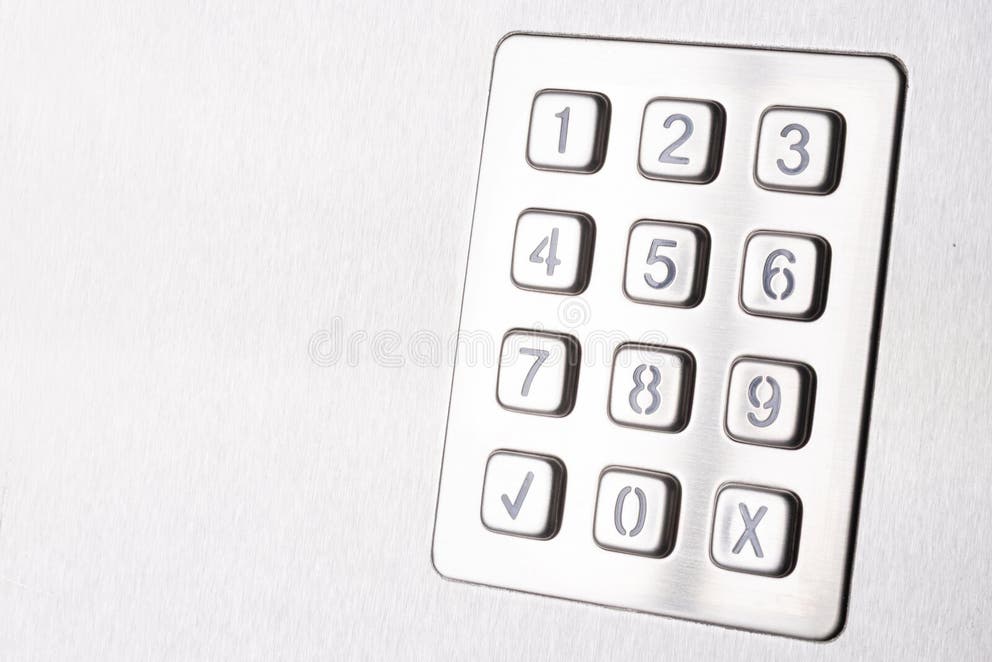 Tilted Metallic Numeric Keypad Panel Stock Image - Image of keypad ...