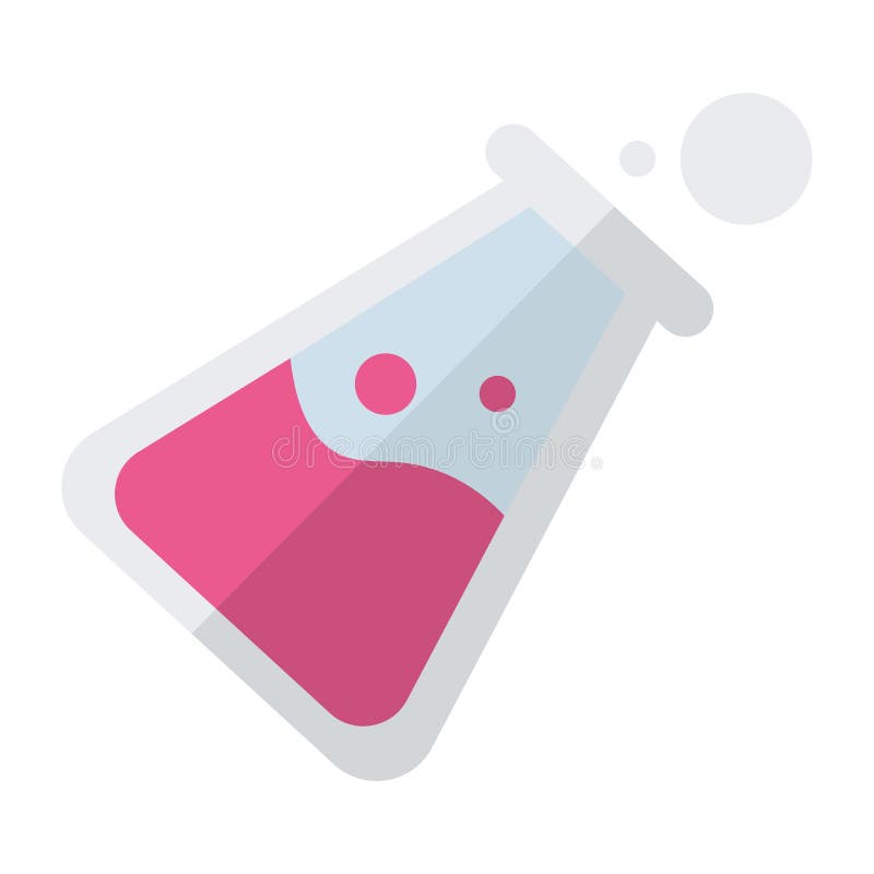 Tilted Pink Lab Flask. Vector Stock Vector - Illustration of beaker ...