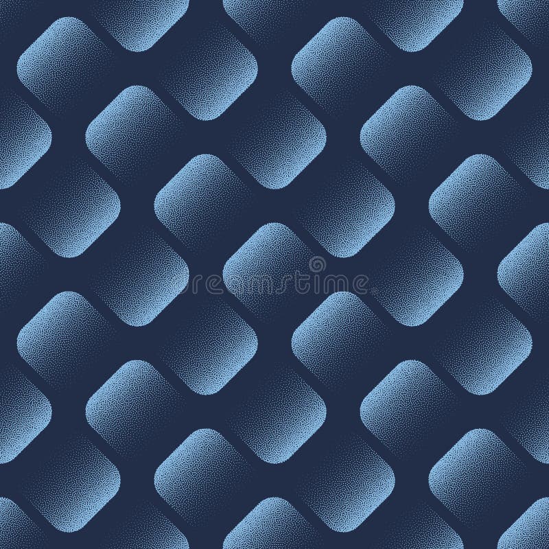 Tilted Rounded Squares Seamless Pattern Trend Vector Blue Abstract ...