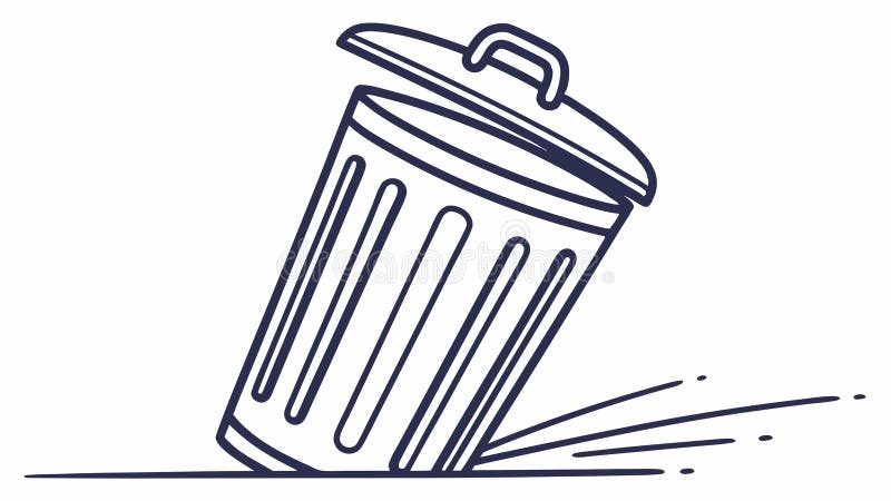Tilted Trash Can Bin, Waste Disposal Graphic, Vector Design Generative ...