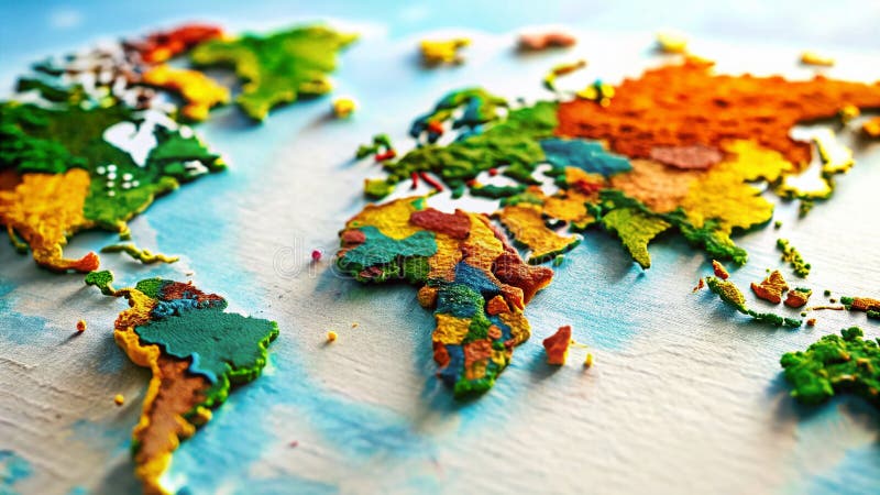 A TiltShift Miniature World Map Unveiling a Detailed Microcosm of the ...