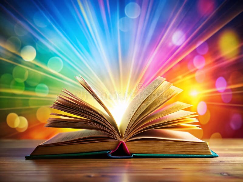 A TiltShift Perspective on Knowledge an Open Book with Vibrant Colors ...