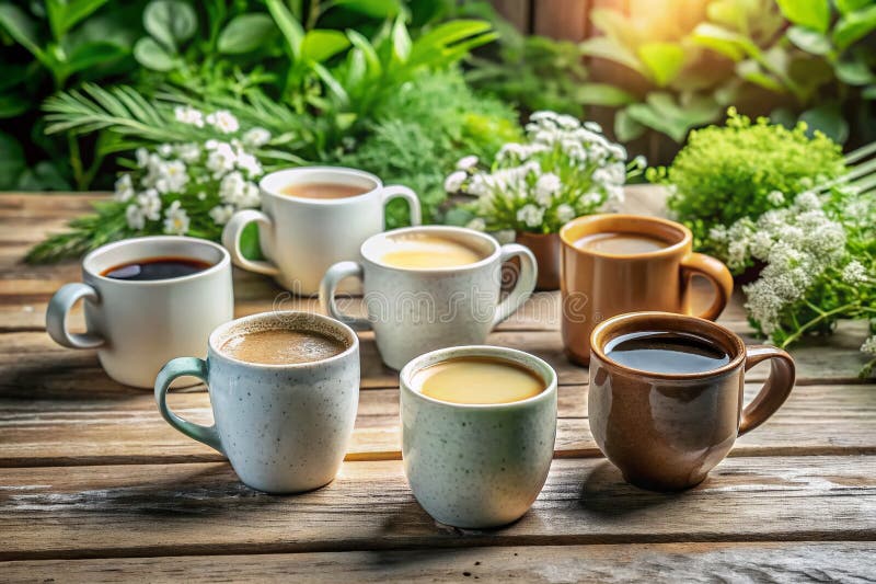 A TiltShift Perspective on Minimalist Coffee and Tea Mugs a Still Life ...