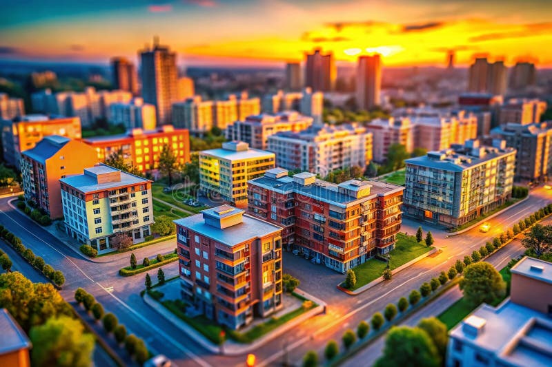 A TiltShift Perspective of a Modern Architectural Marvel Detailed ...