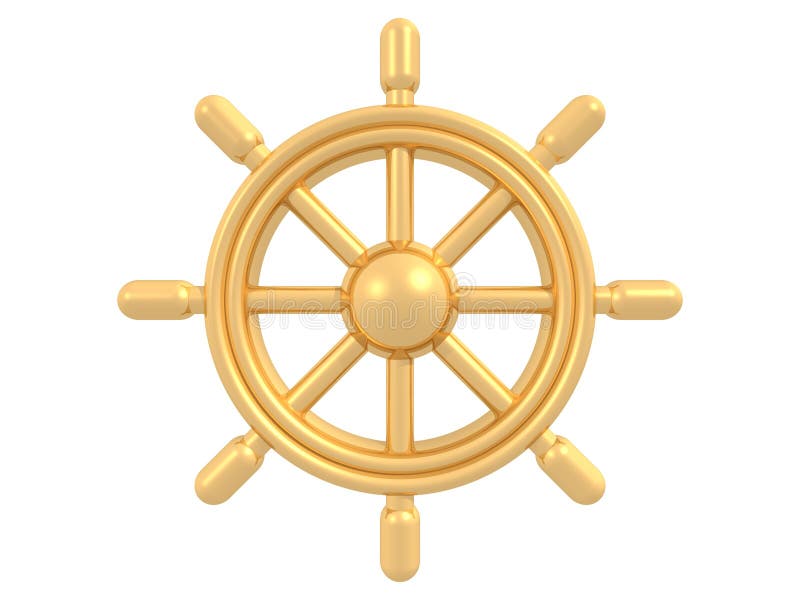 Timón de oro stock de ilustración. Ilustración de dorado - 396325