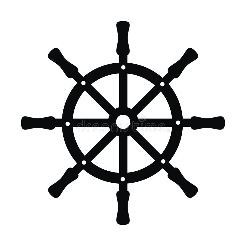 Timón - negro ilustración del vector. Ilustración de océano - 40233040