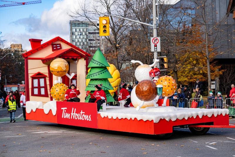 Tim Hortons Parade Float in Santa Claus Parade Toronto. Editorial Photo ...