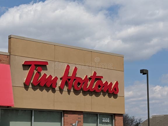 Tim Hortons Sign editorial photography. Image of design - 179523887