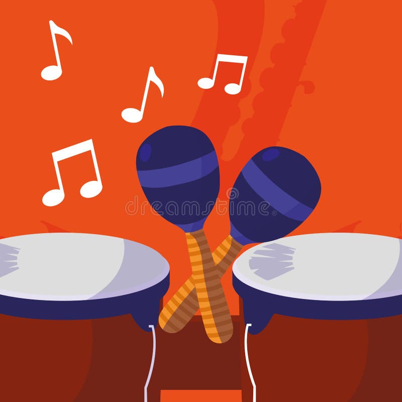 Timbal and Maracas Instruments Musical Stock Vector - Illustration of ...