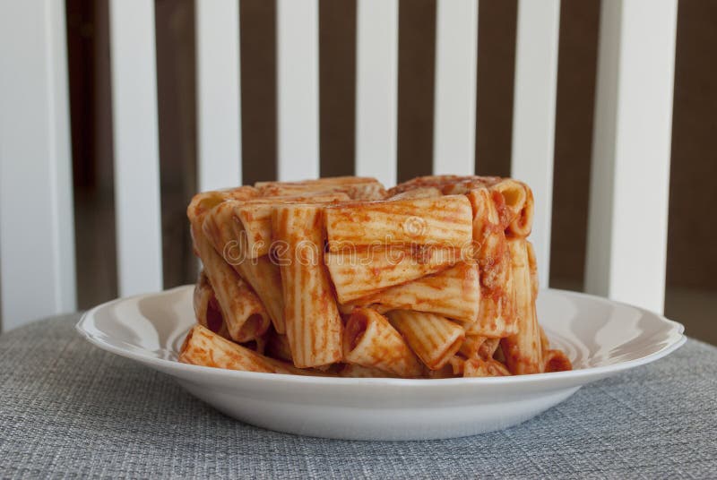 Timbale of macaroni stock image. Image of restaurant - 91359577