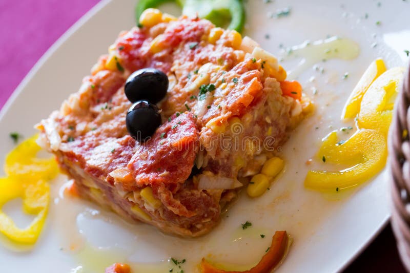 Timbale Tomatoes Canned Tuna Stock Photos - Free & Royalty-Free Stock ...