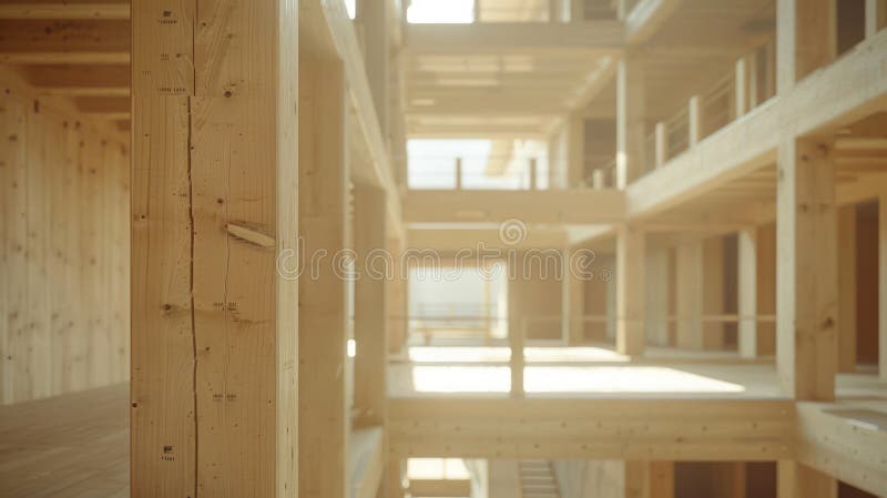 Timber Beams Integrated into Complex Building Structure at Busy ...