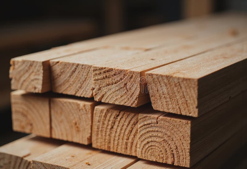 Timber Beams Stacked for Construction Using Engineered Wood Technology ...