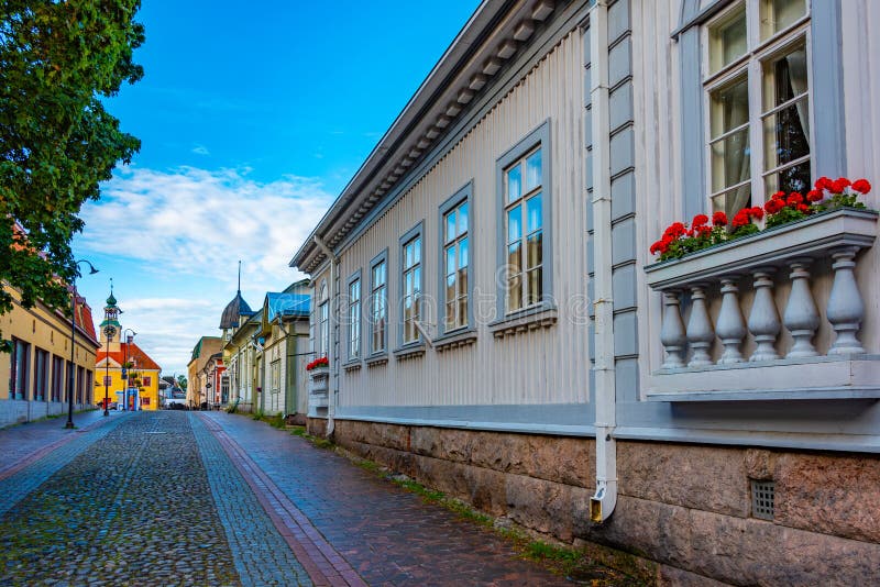 Timber Buildings at Vanha Rauma District of Rauma in Finland Stock ...
