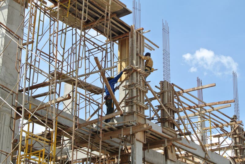 Column Formwork at Construction Site in Malaysia Stock Image - Image of ...