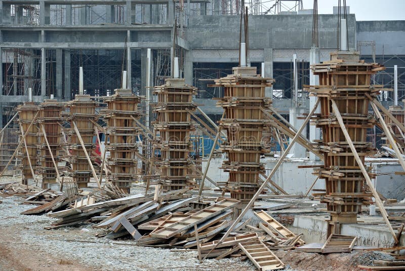 Column Formwork Internal Steel Structure Made Up Of Poles From The ...