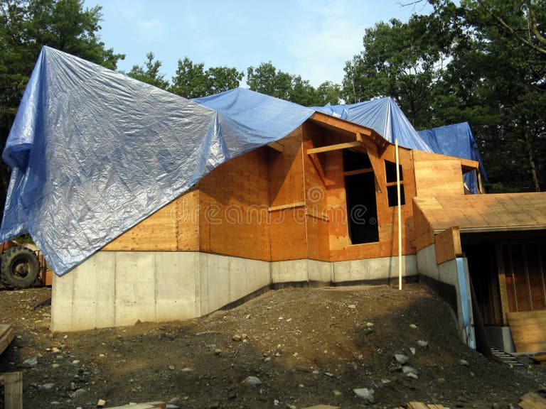 Timber Construction - 4 stock photo. Image of blue, rafter - 5927046