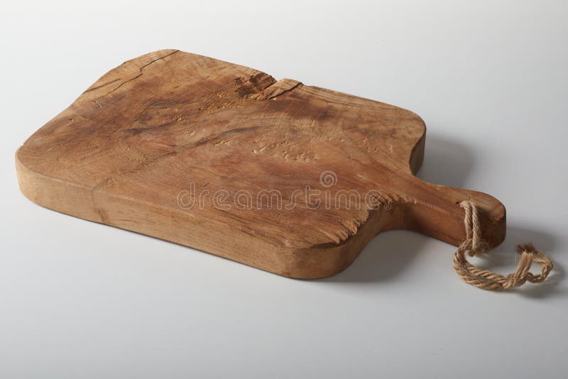 Timber Cutting Board with Rope Stock Photo - Image of material ...