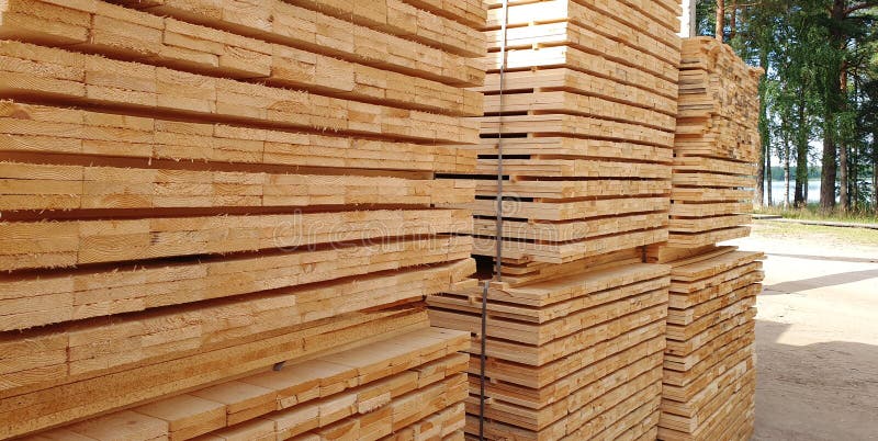 Timber Drying at the Lumber Yard Storage Stock Image - Image of ...