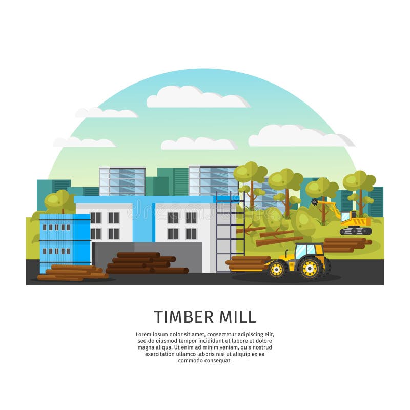 Timber Factory Template stock vector. Illustration of industrial - 84306231