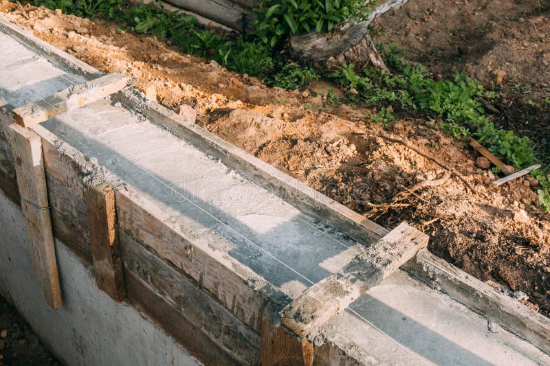 Timber Formwork with Metal Reinforcement with Pour Concrete and Creating a Solid Foundation for ...