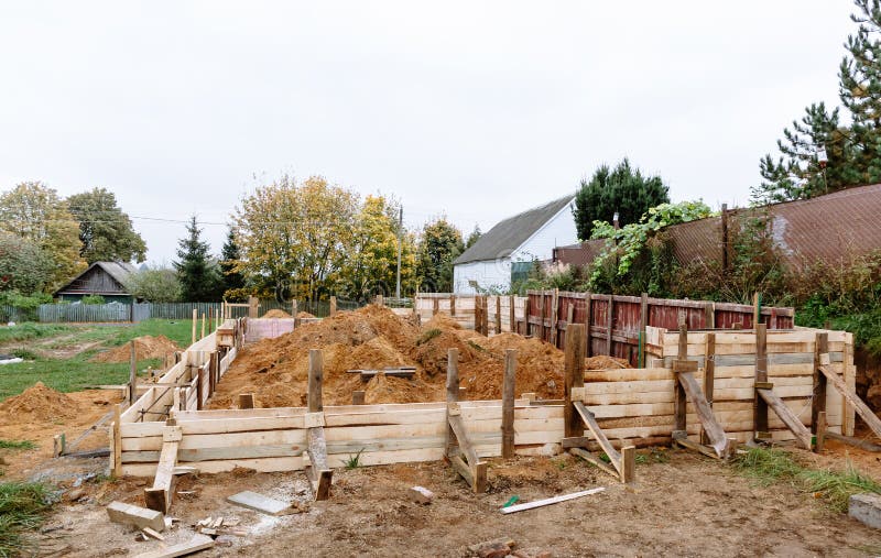 Timber Formwork with Metal Reinforcement for Pouring Concrete and ...