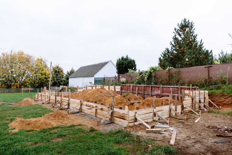 Timber Formwork with Metal Reinforcement for Pouring Concrete and ...