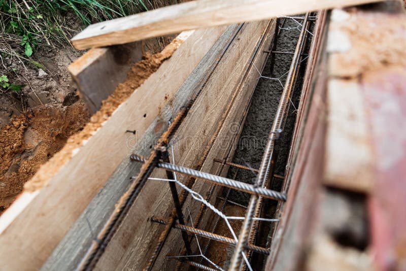 Timber Formwork with Metal Reinforcement for Pouring Concrete and ...