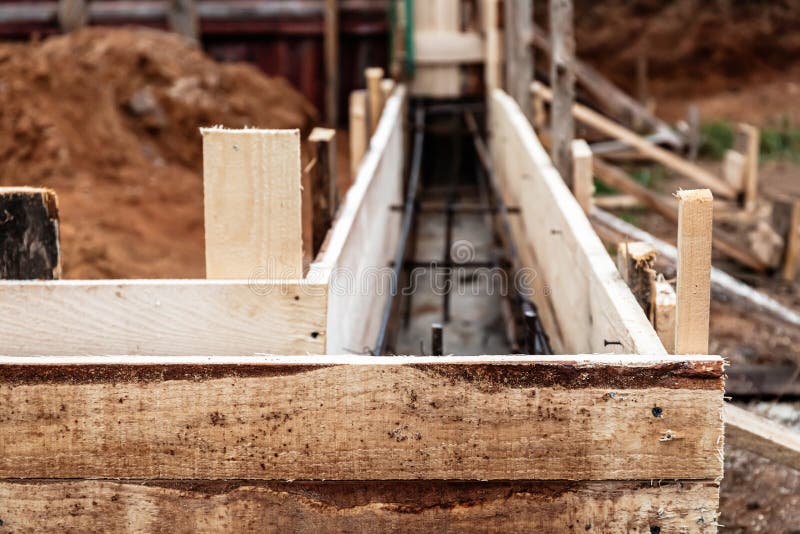 Timber Formwork with Metal Reinforcement for Pouring Concrete and ...