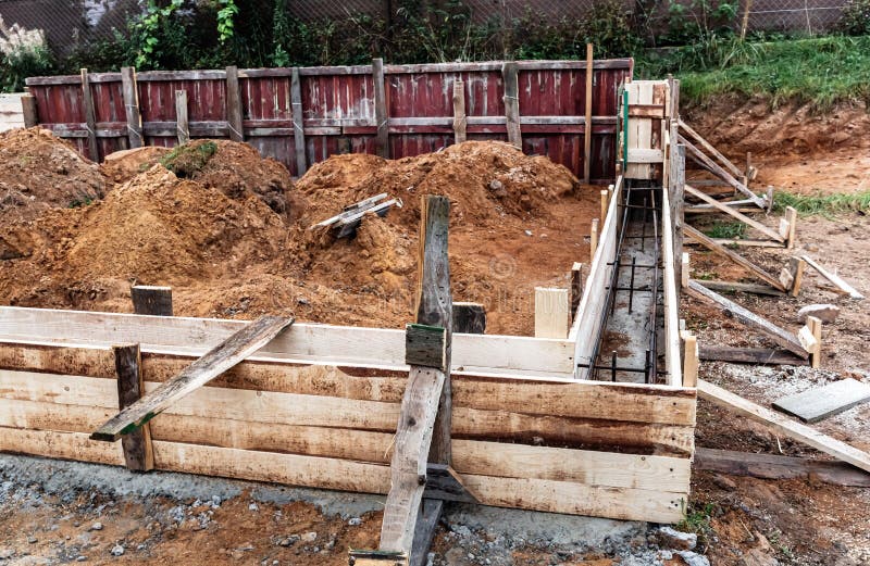 Timber Formwork with Metal Reinforcement for Pouring Concrete and ...