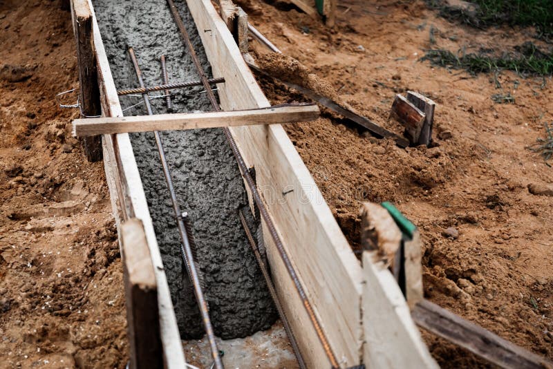 Timber Formwork with Metal Reinforcement for Pouring Concrete and ...