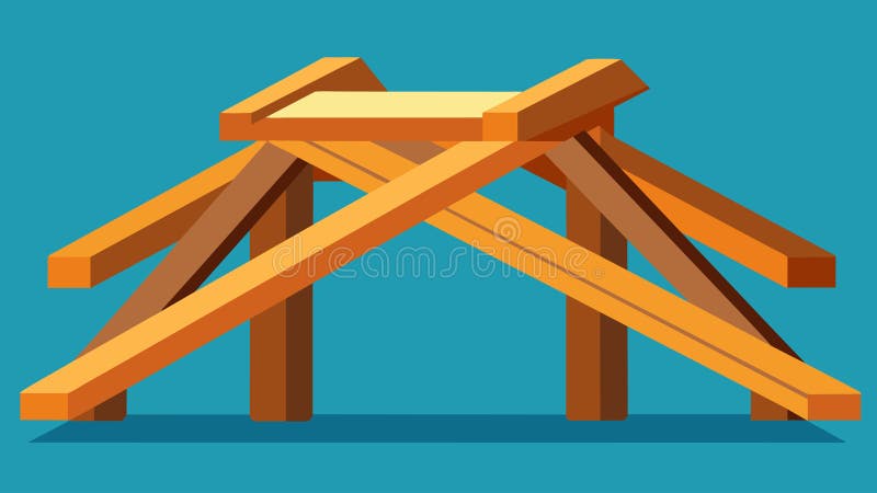 A Timber Frame Bridge Expertly Constructed with Strong Diagonal Wooden ...