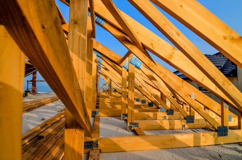 Timber Frame of Detached House Close-up Stock Photo - Image of ...