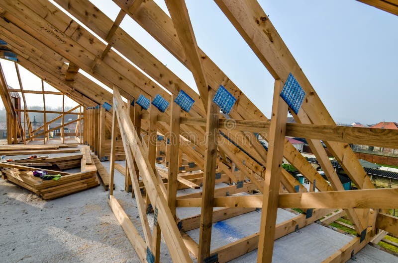 Timber Frame of Detached House Close-up Stock Photo - Image of detached ...