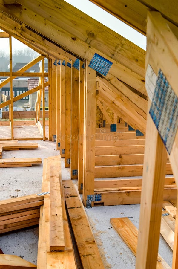 Timber Frame of Detached House Close-up Stock Photo - Image of timber ...
