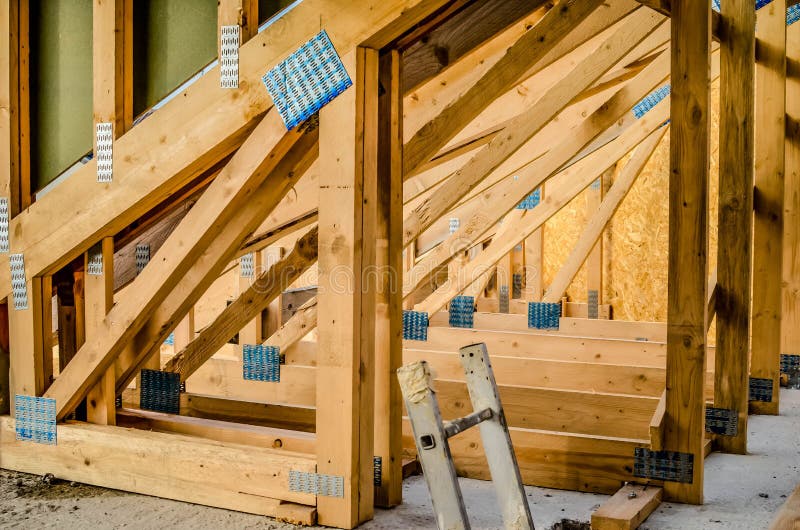 Timber Frame of Detached House Close-up Stock Image - Image of frame ...