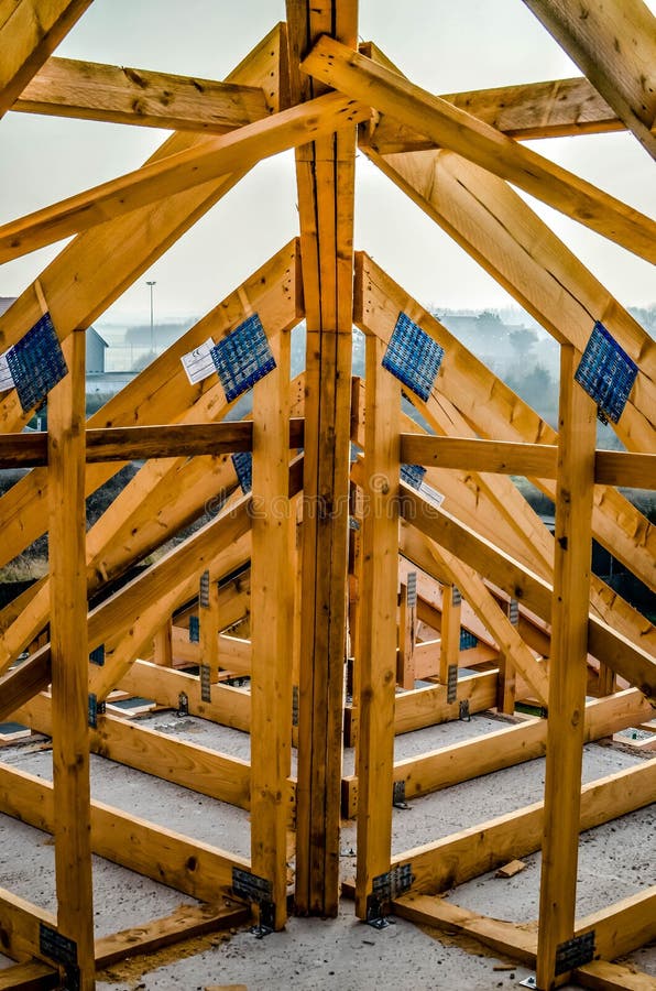 Timber Frame of Detached House Close-up Stock Image - Image of detached ...
